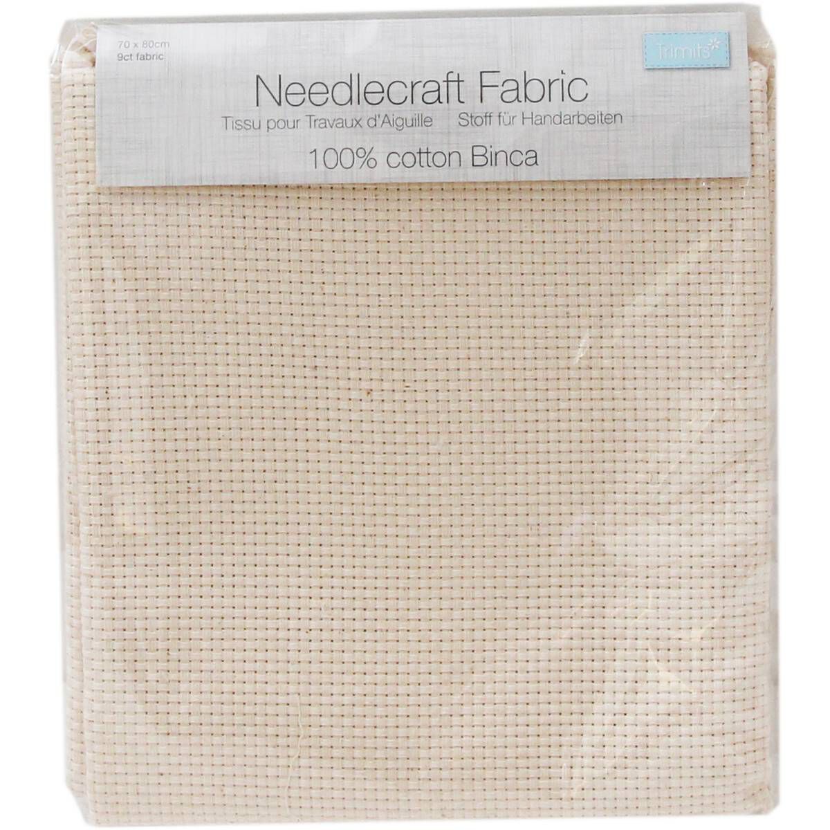 Cream Cotton Binca 9 Count Needlecraft Fabric 70cm x 80cm | Hobbycraft
