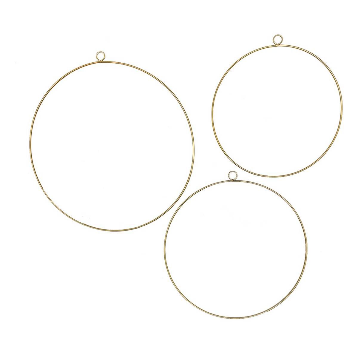 Gold Hanging Hoops 3 Pack | Hobbycraft