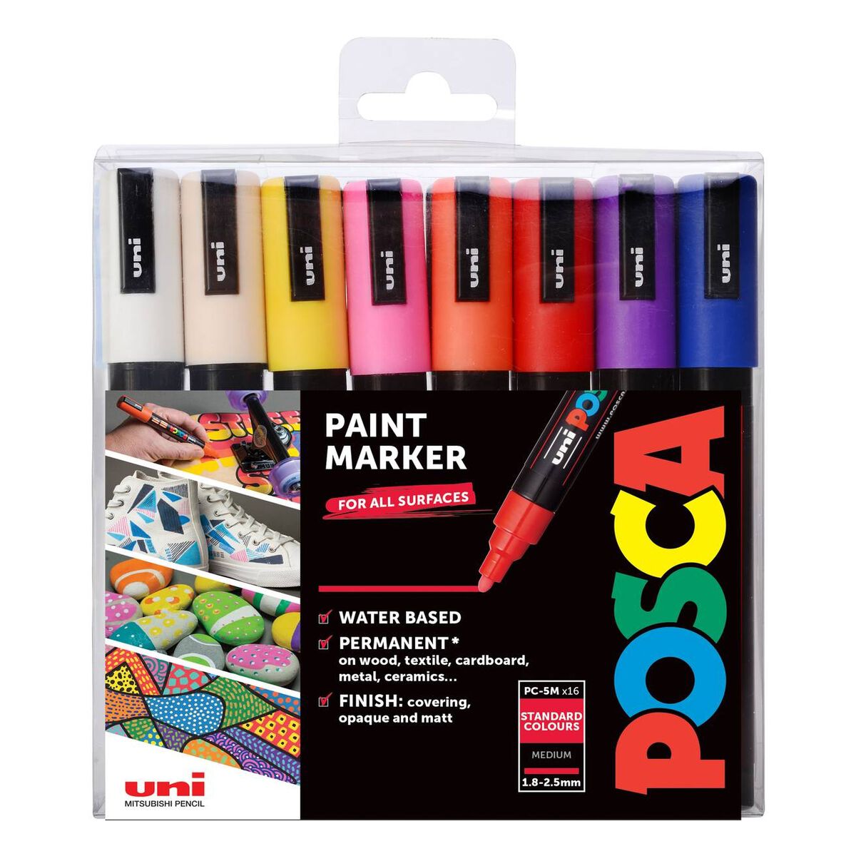 Uni-ball Posca PC-5M Marker Pens 16 Pack | Hobbycraft