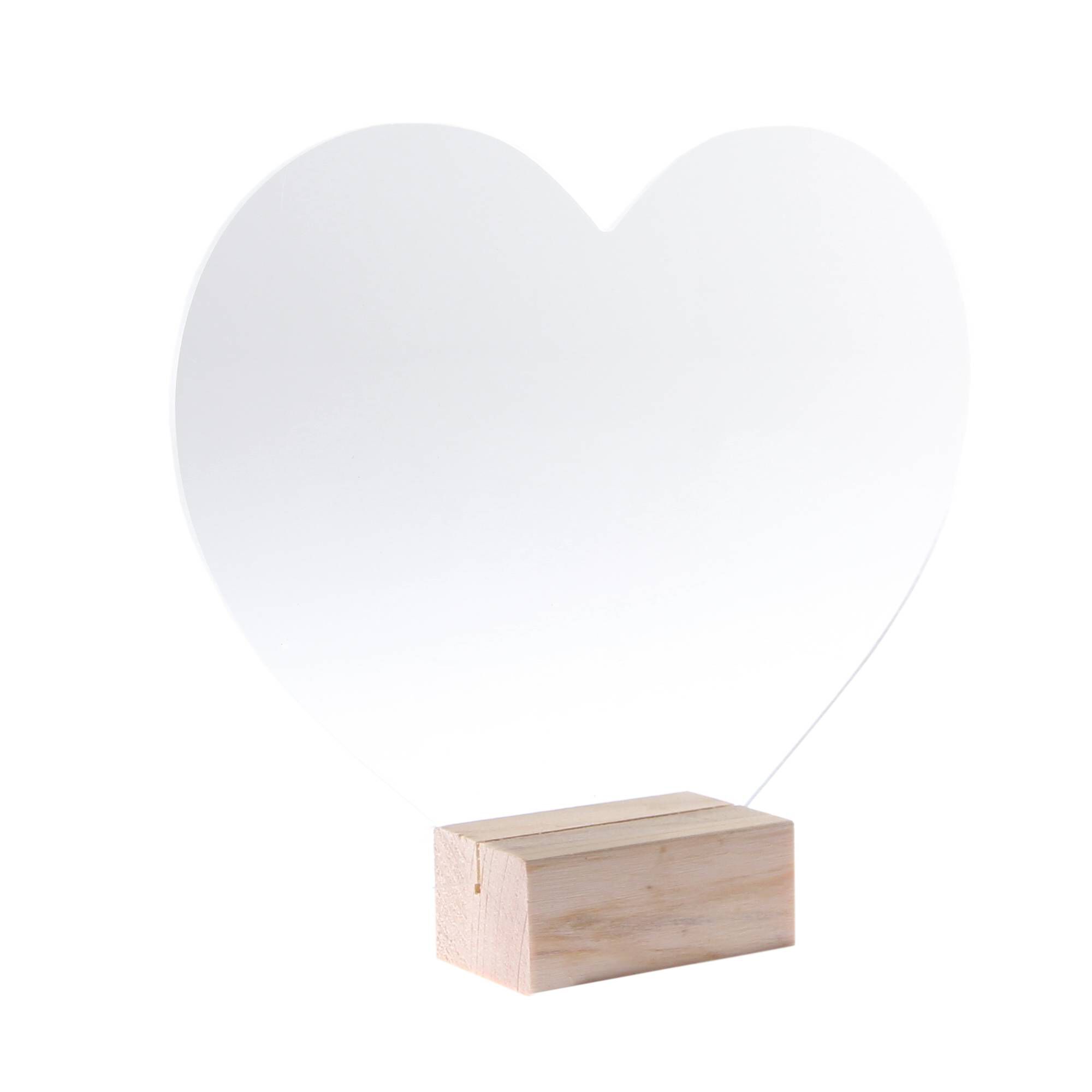 Clear Heart Acrylic Table Sign 18cm | Hobbycraft