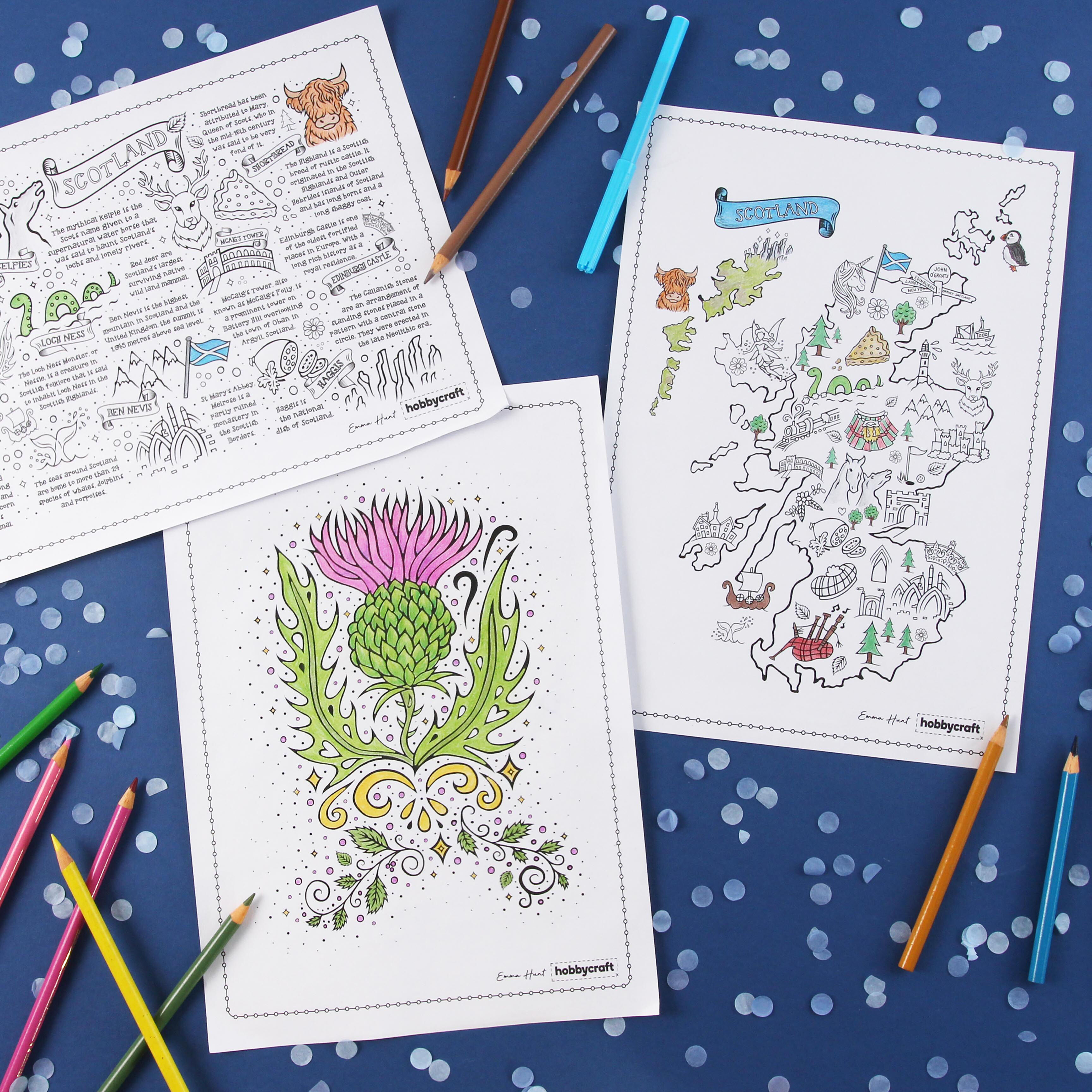 FREE St Andrew's Day Colouring Download | Hobbycraft