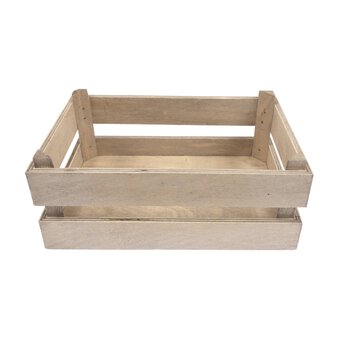 Mini Natural Wooden Crate 24cm x 16cm x 10cm | Hobbycraft