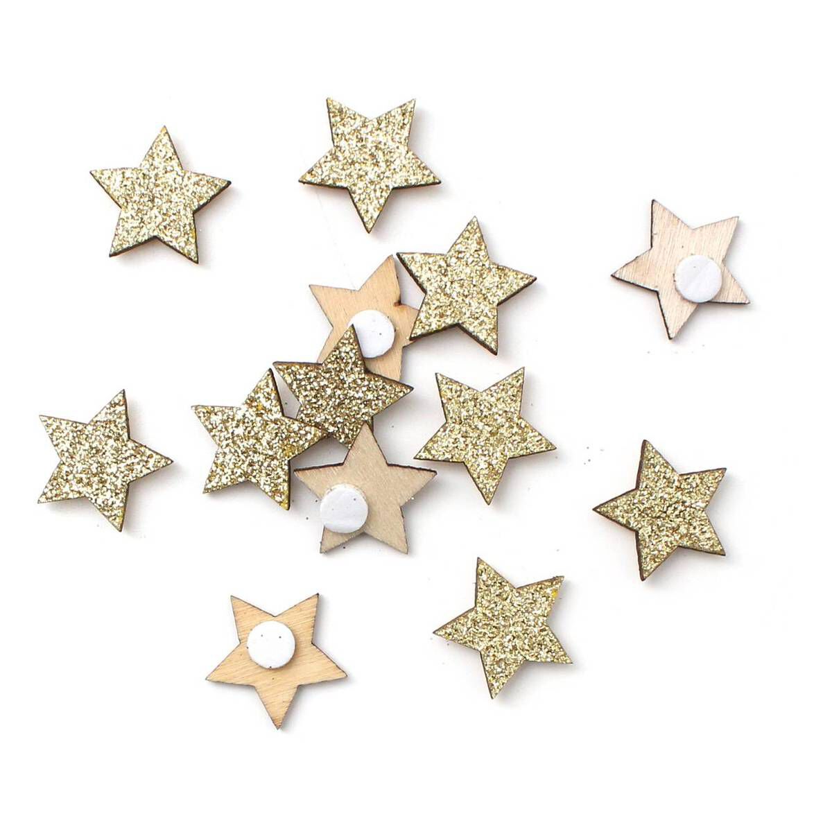 Gold Glitter Wooden Stars 30 Pack | Hobbycraft