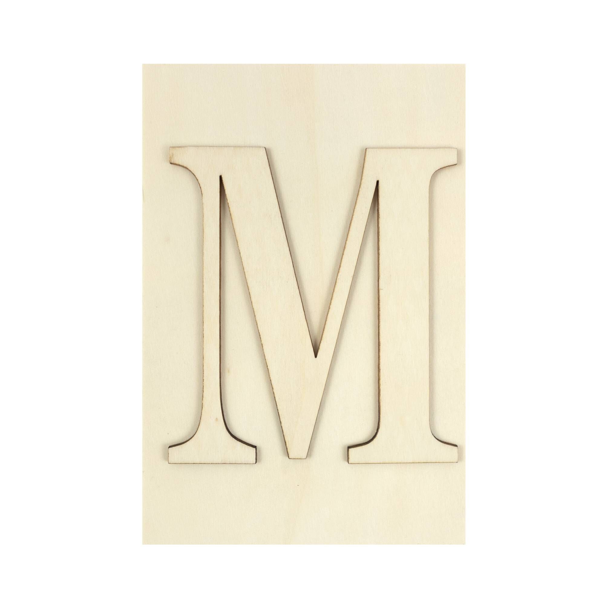 Wooden Letter M Plaque 10cm x 15cm | Hobbycraft