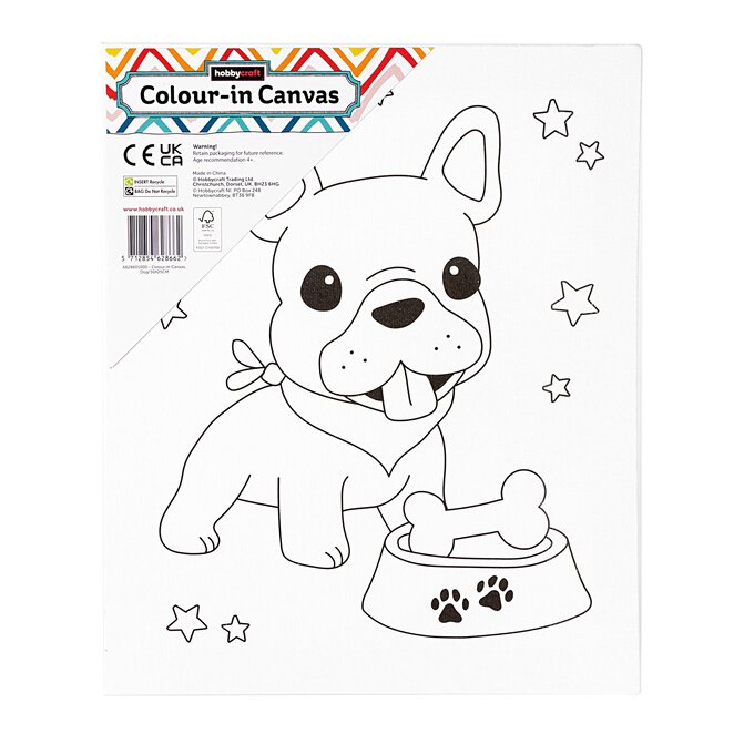 Dog Colour-in Canvas | Hobbycraft