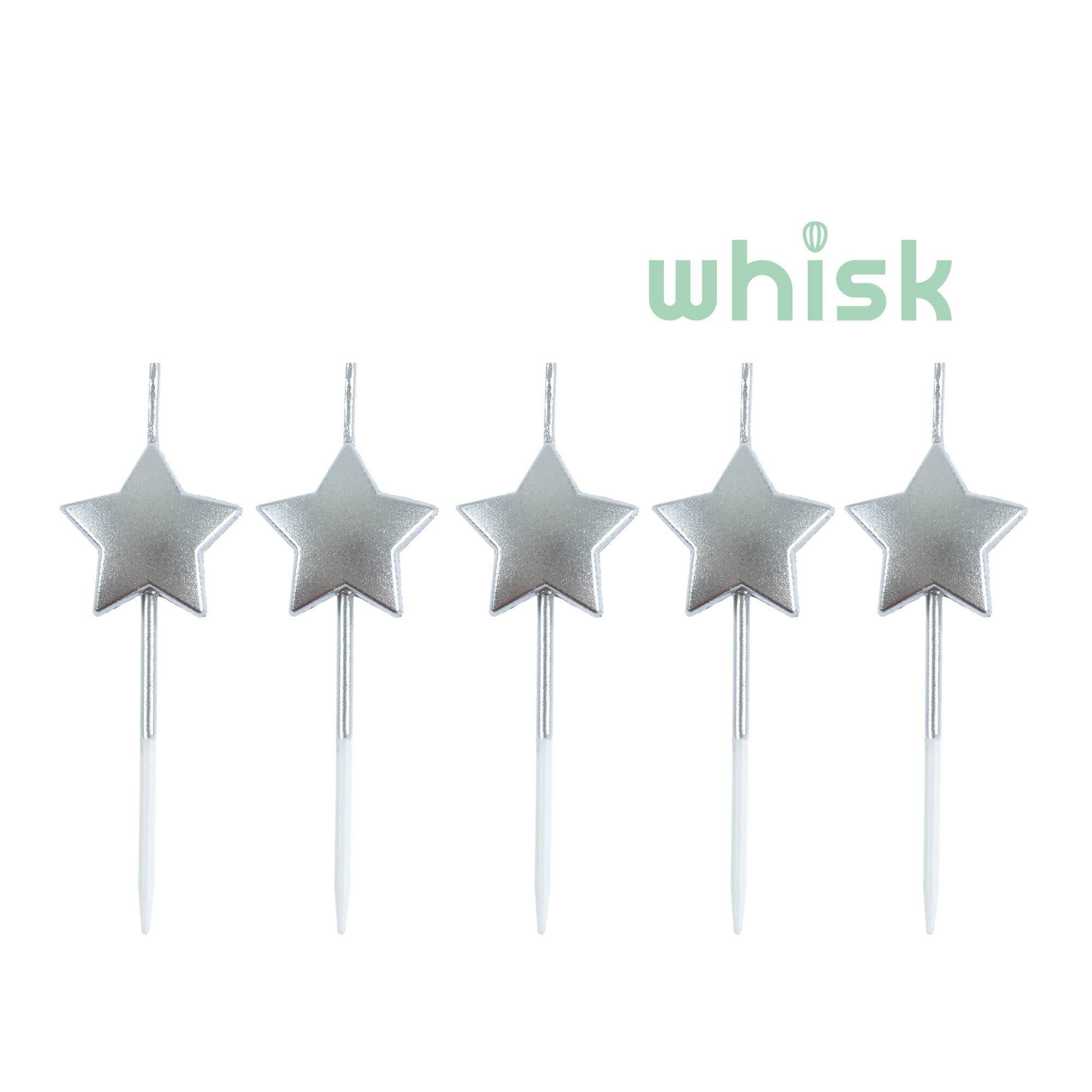 Whisk Silver Star Candles 5 Pack | Hobbycraft