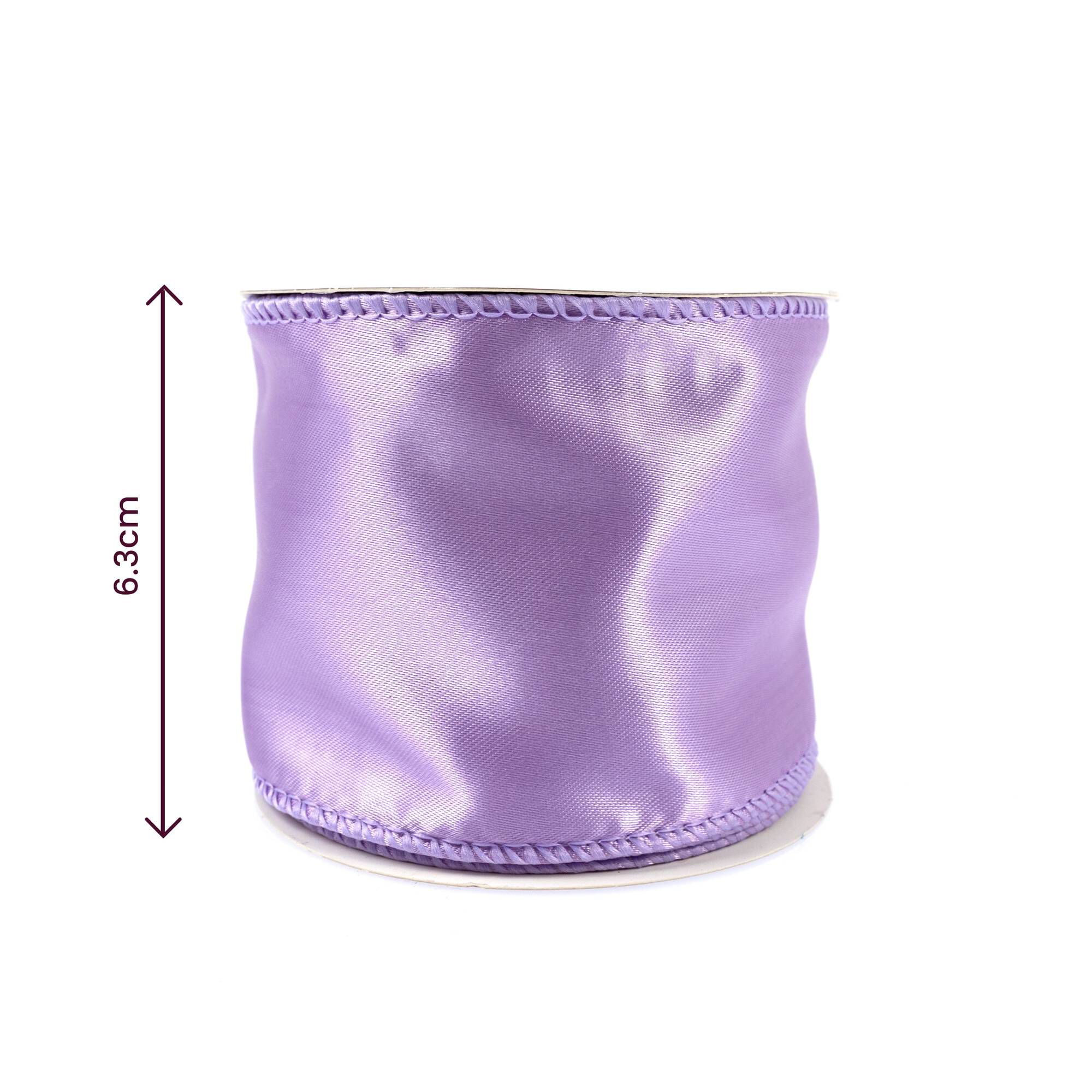 Lilac Wire Edge Satin Ribbon 63mm x 3m | Hobbycraft
