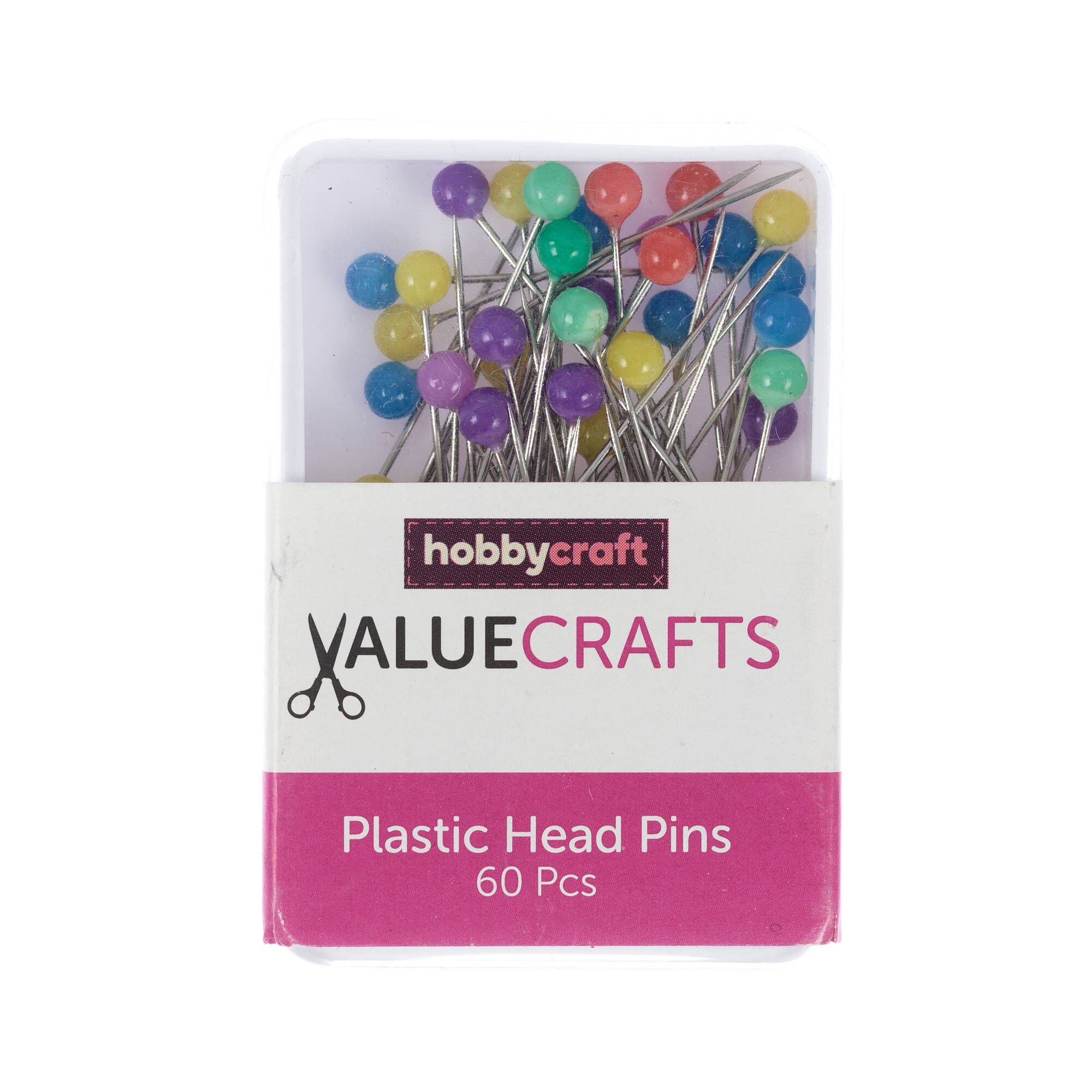 Valuecrafts Plastic Head Pins 60 Pack | Hobbycraft