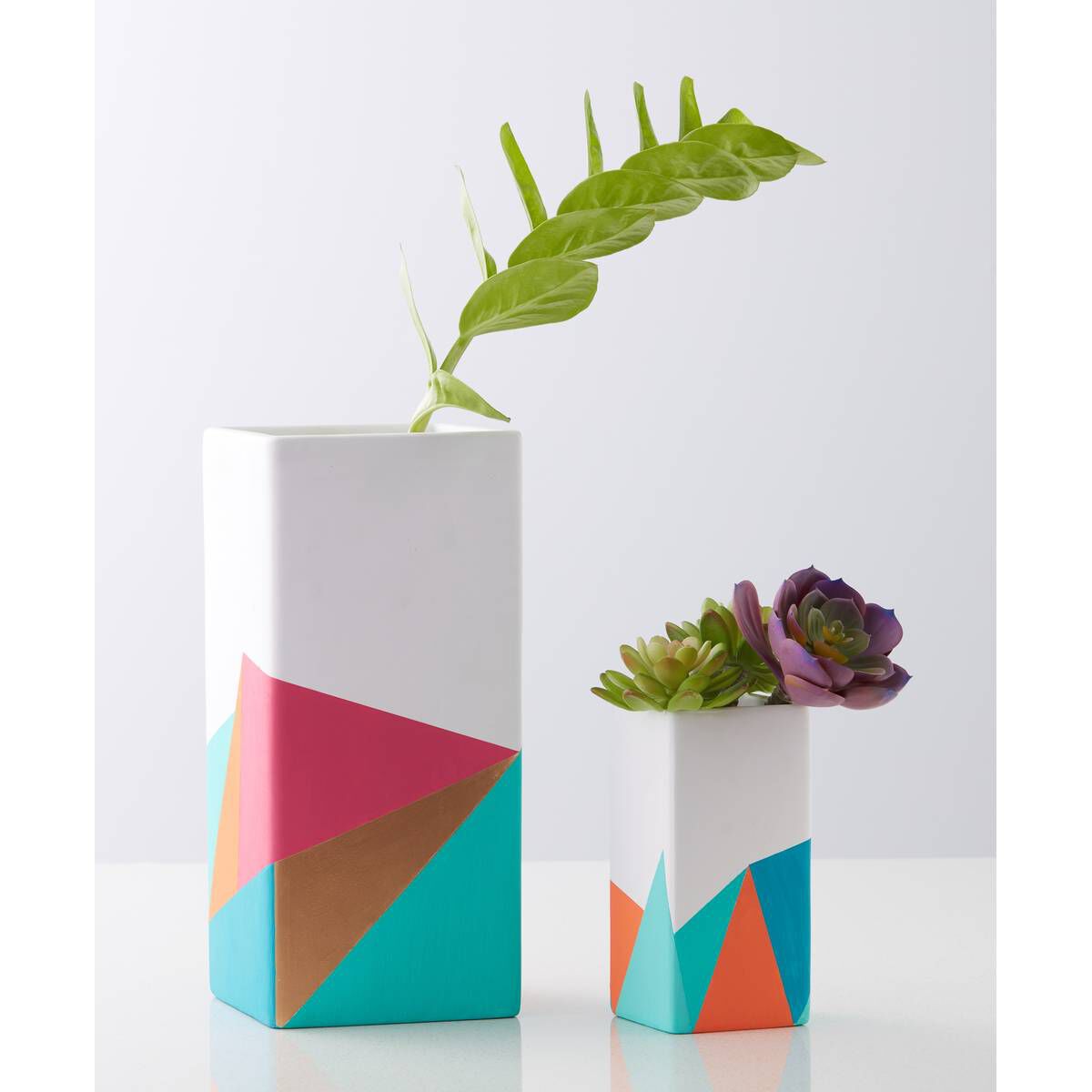 Unglazed Ceramic Square Vase 16cm x 8cm x 8cm | Hobbycraft