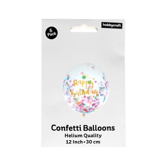 Bright Happy Birthday Confetti Balloons 6 Pack | Hobbycraft