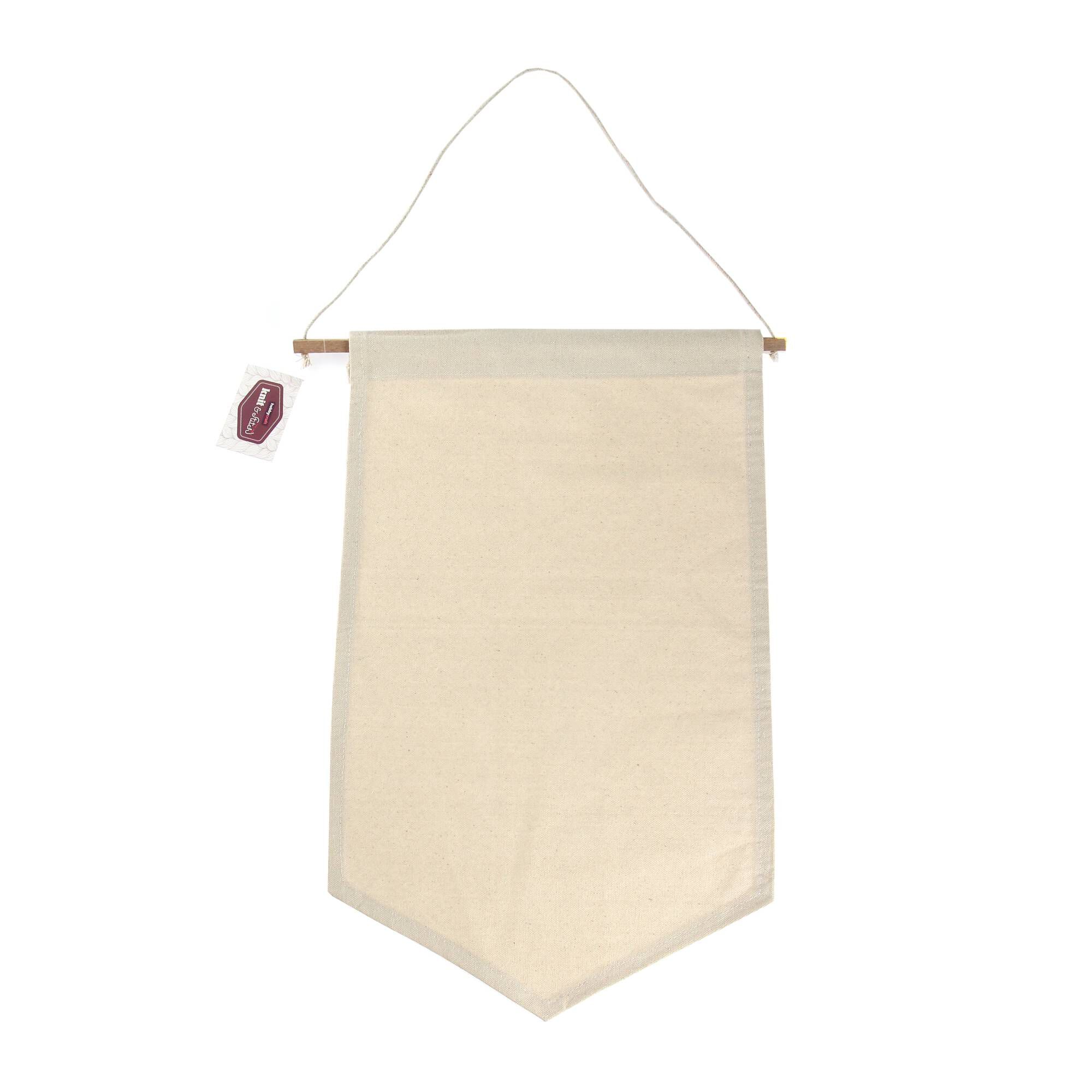Natural Cotton Pointed Canvas Banner 30cm x 50cm | Hobbycraft