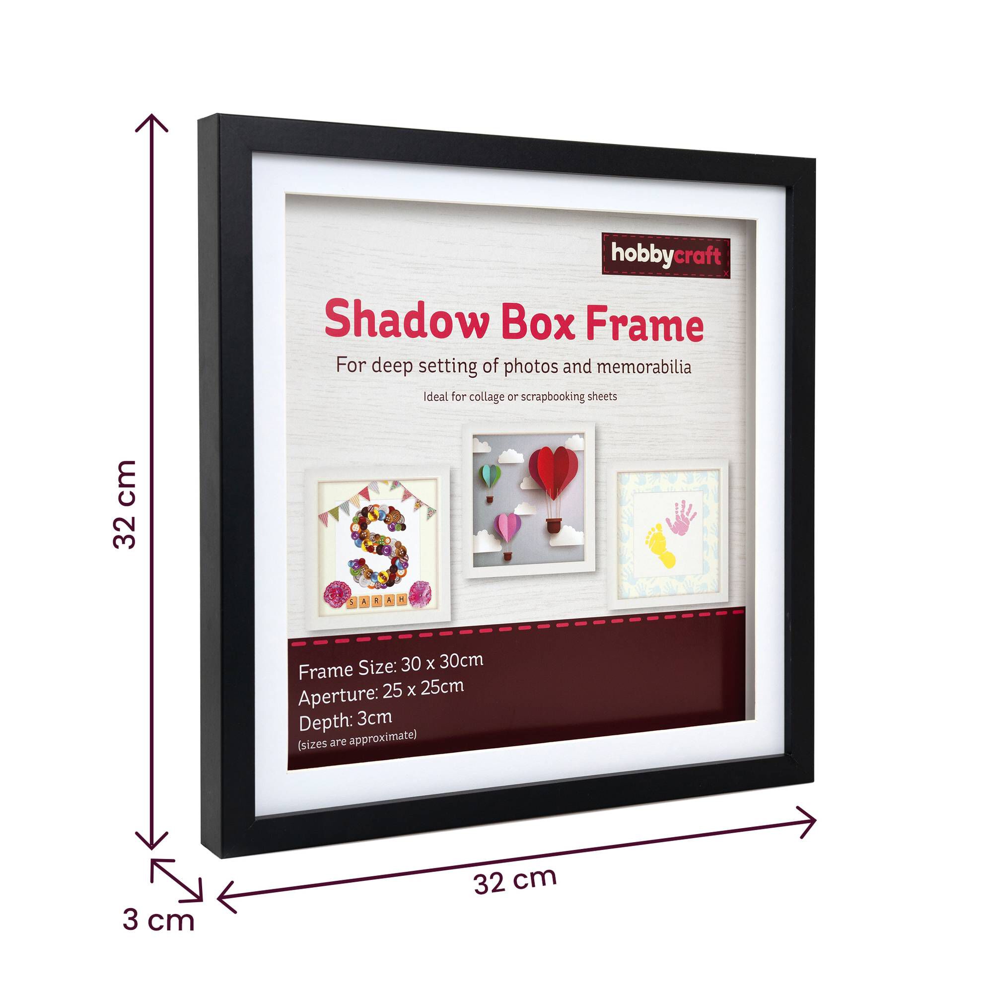 Black Shadow Box Frame 30cm x 30cm | Hobbycraft