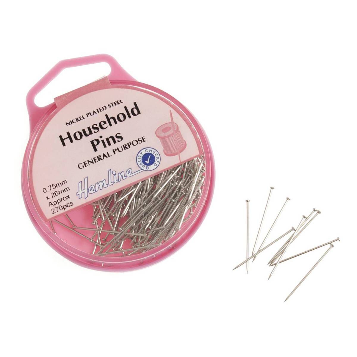 Hemline Household Pins 270 Pack | Hobbycraft