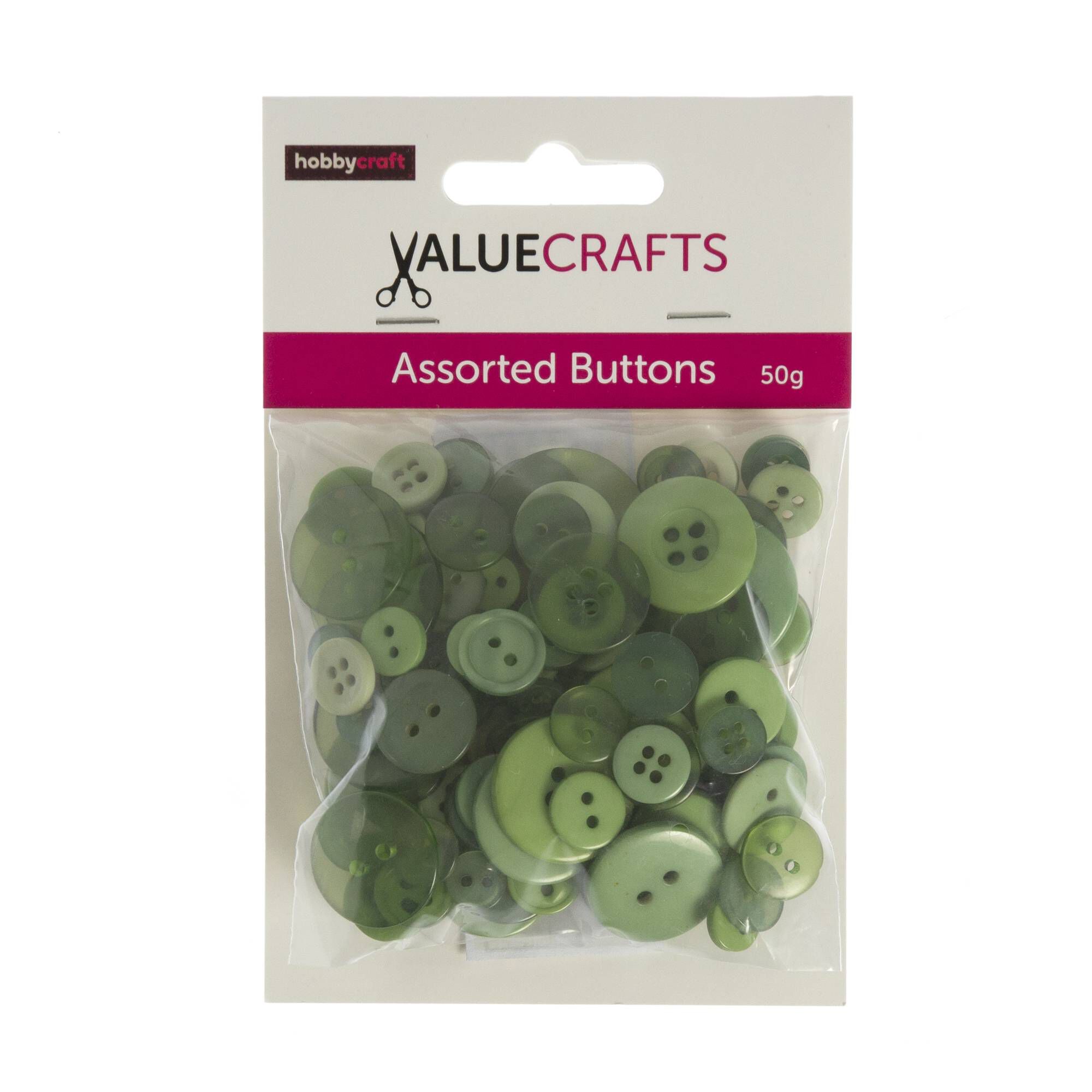 Green Buttons Pack 50g | Hobbycraft
