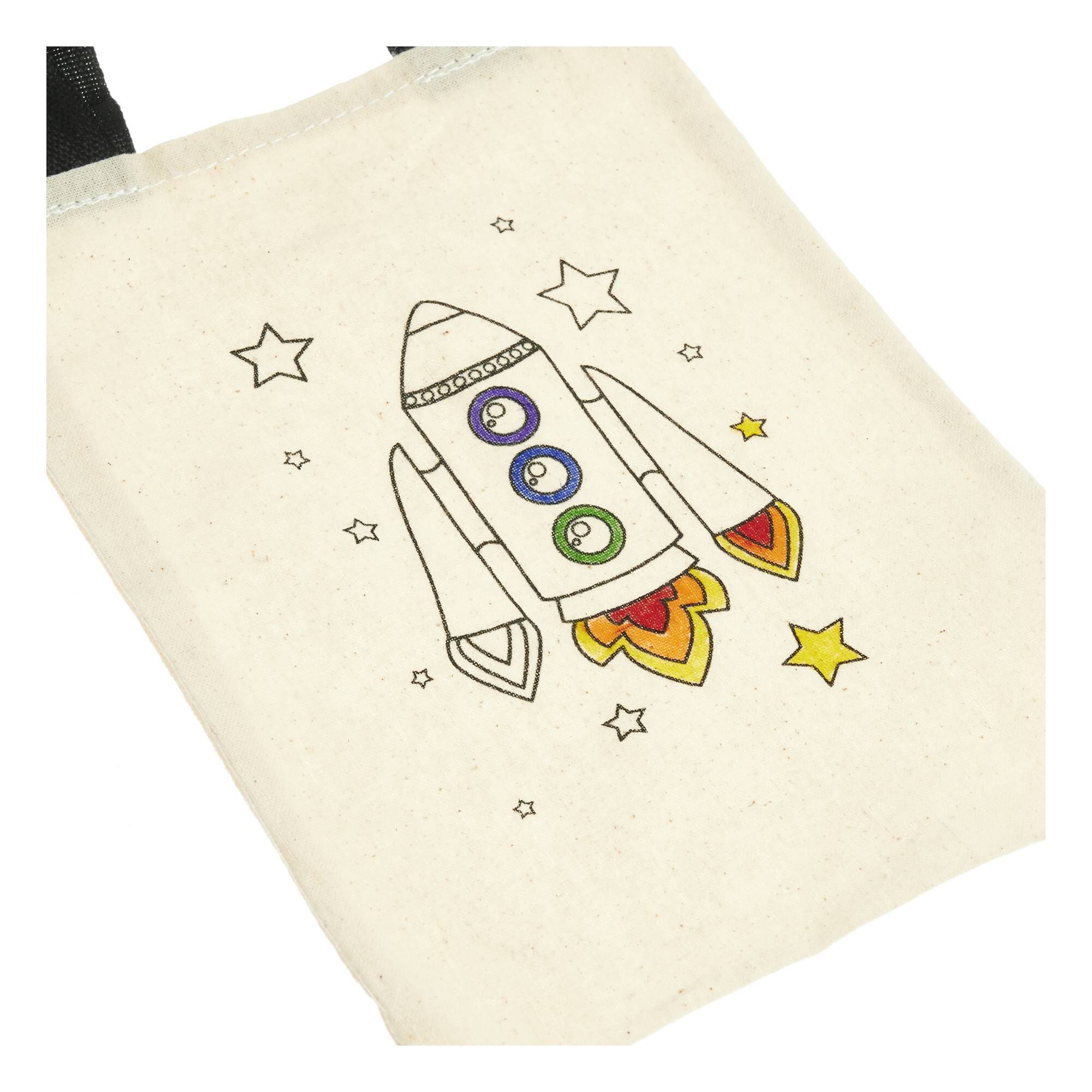 Rocket Colour-In Canvas Bag | Hobbycraft