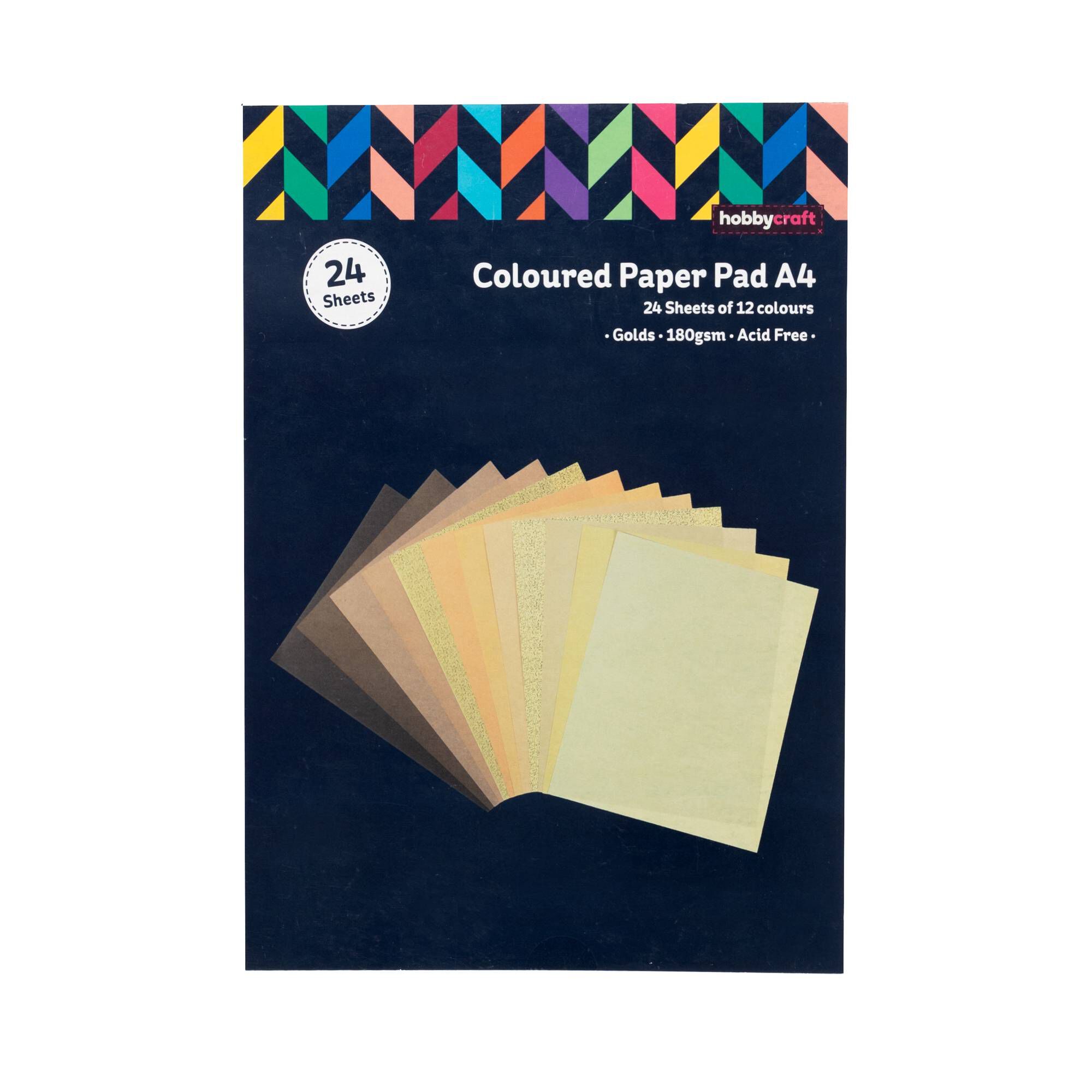 Gold Coloured Paper Pad A4 24 Pack | Hobbycraft