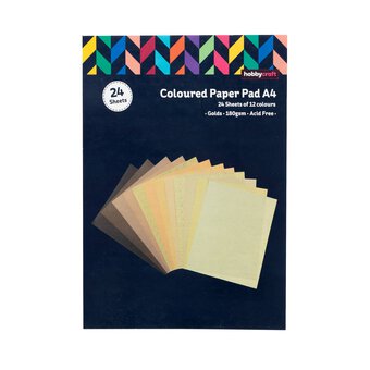 Gold Coloured Paper Pad A4 24 Pack | Hobbycraft