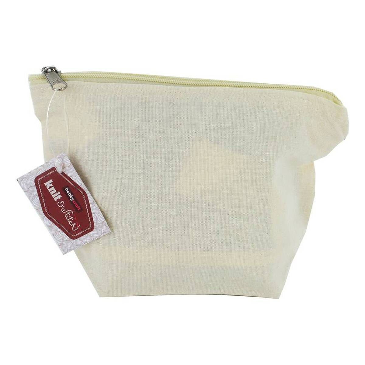 Antique White Cotton Zip Pouch 23cm x 16cm x 8cm | Hobbycraft