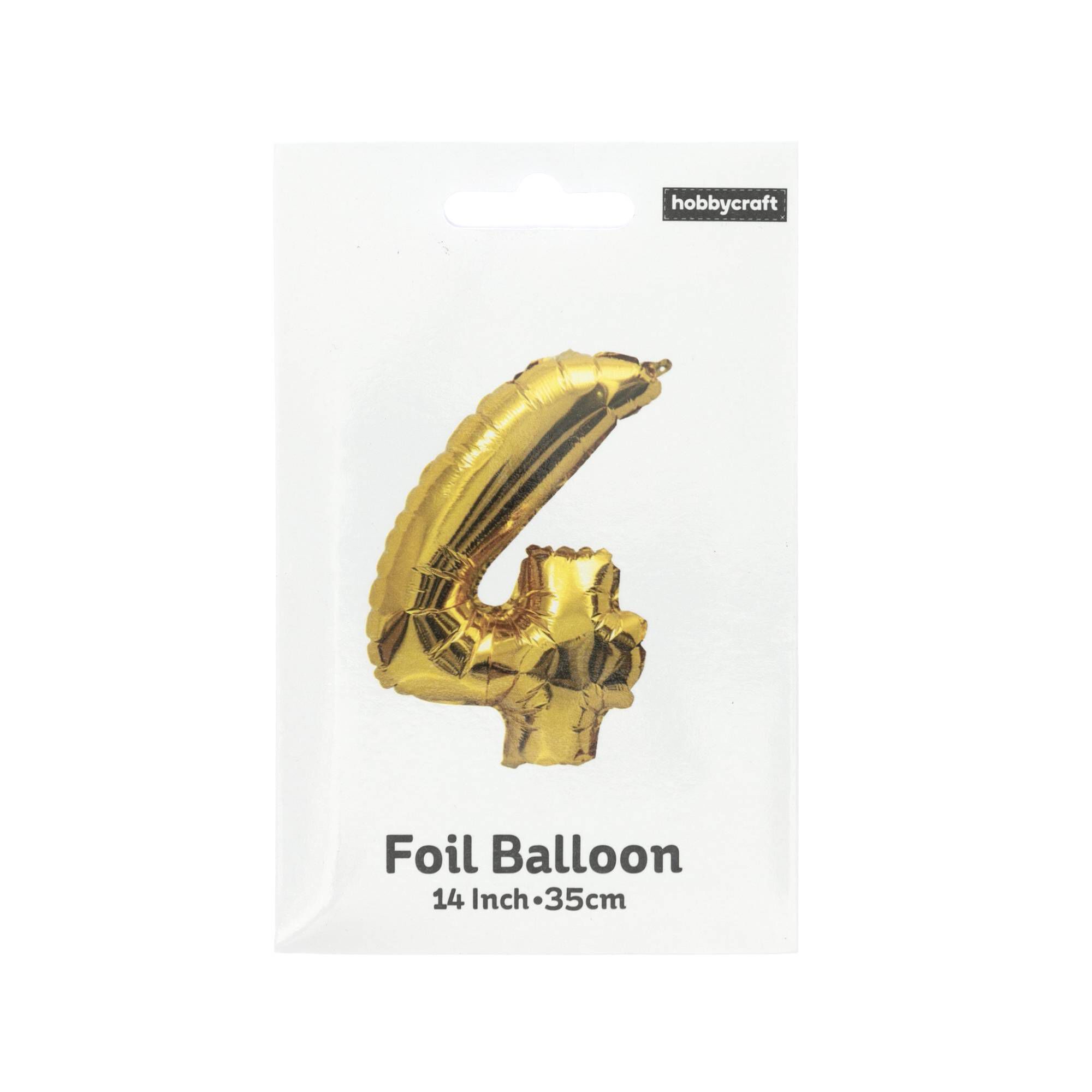 Gold Foil Number 4 Balloon | Hobbycraft
