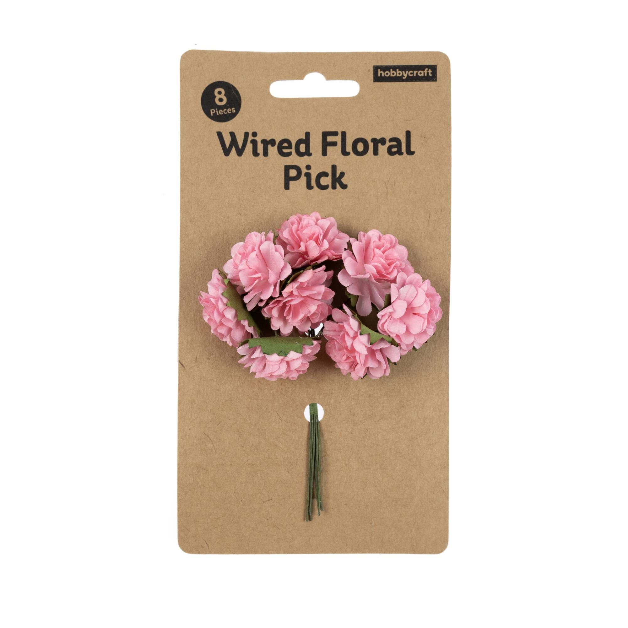 Mini Pink Wired Floral Picks 8 Pack | Hobbycraft