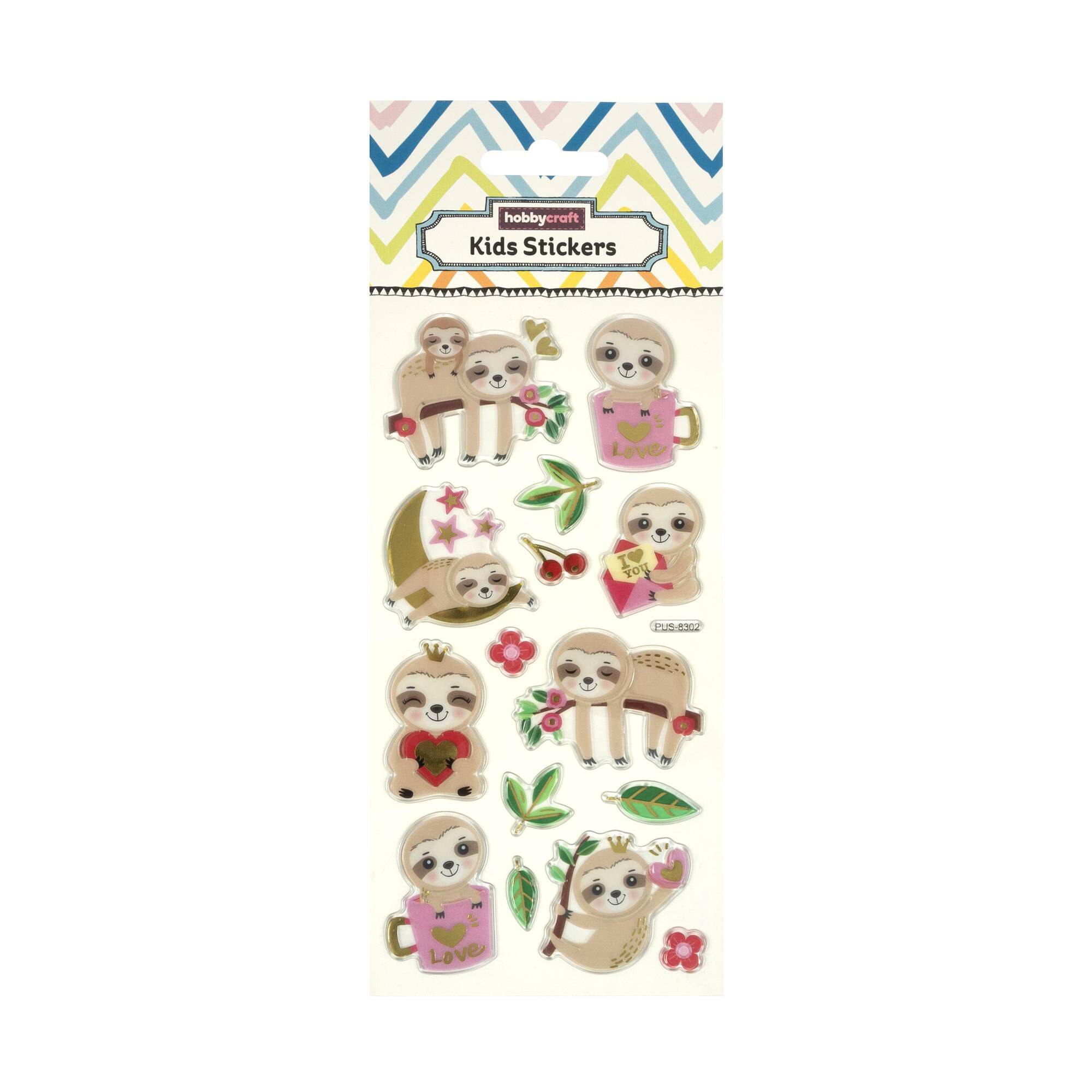 Sloth Gel Stickers | Hobbycraft