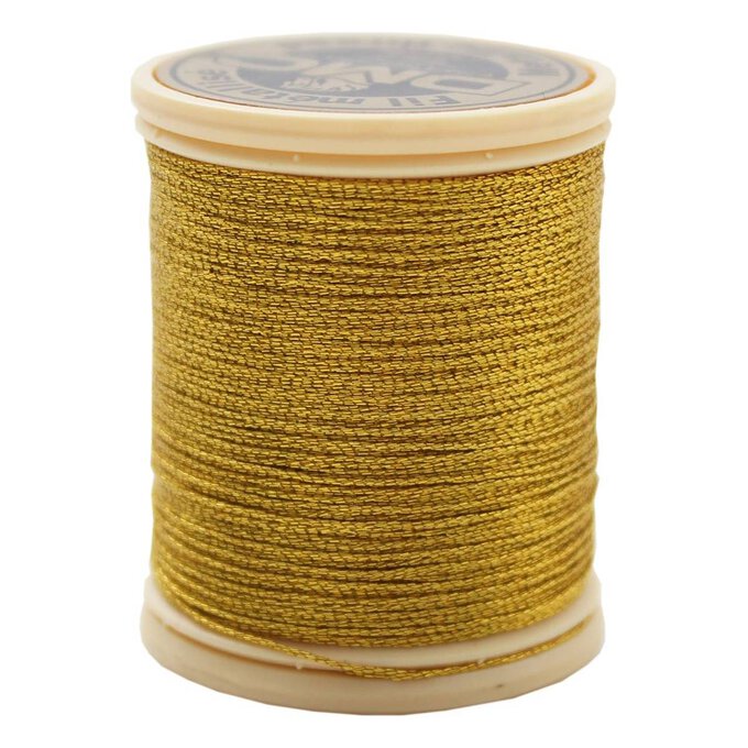 DMC Dark Gold Metallic Sewing Thread 40m (282) | Hobbycraft