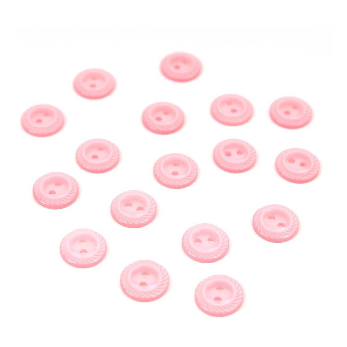 Hemline Pink Basic Cut Edge Button 17 Pack | Hobbycraft