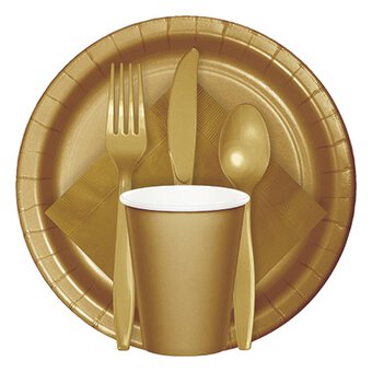 Gold Paper Plates 8 Pack | Hobbycraft