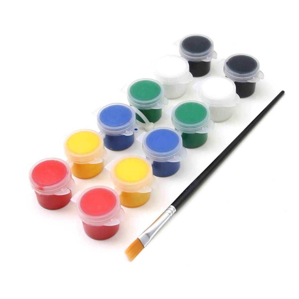 Primary Acrylic Paint Pots 13 Pieces | Hobbycraft