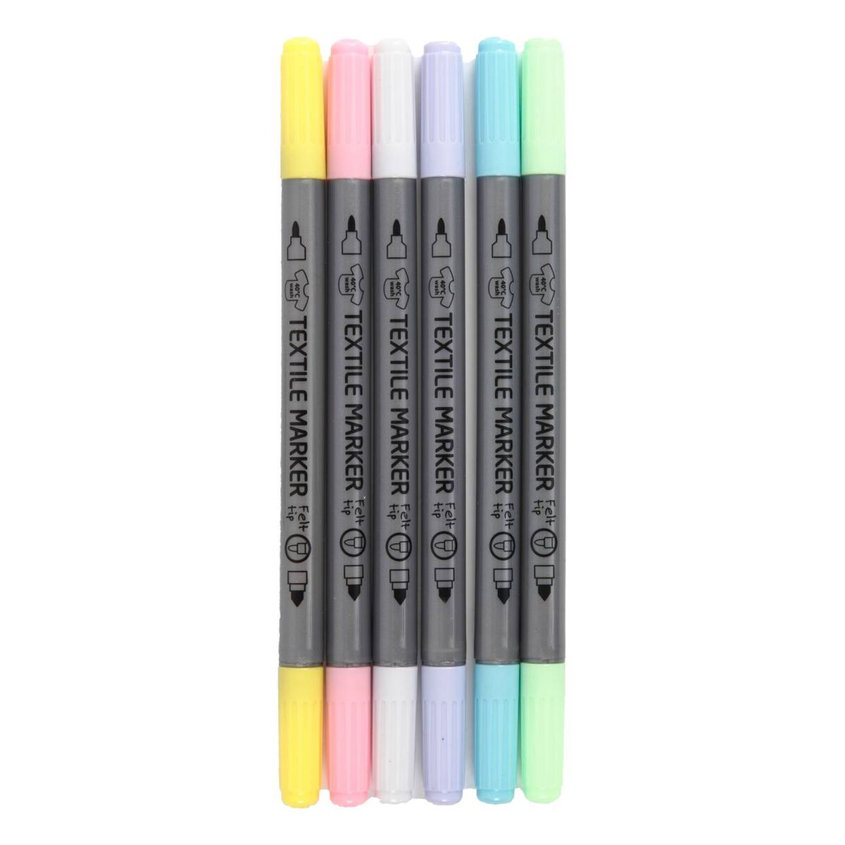 Pastel Double Tip Textile Markers 6 Pack | Hobbycraft