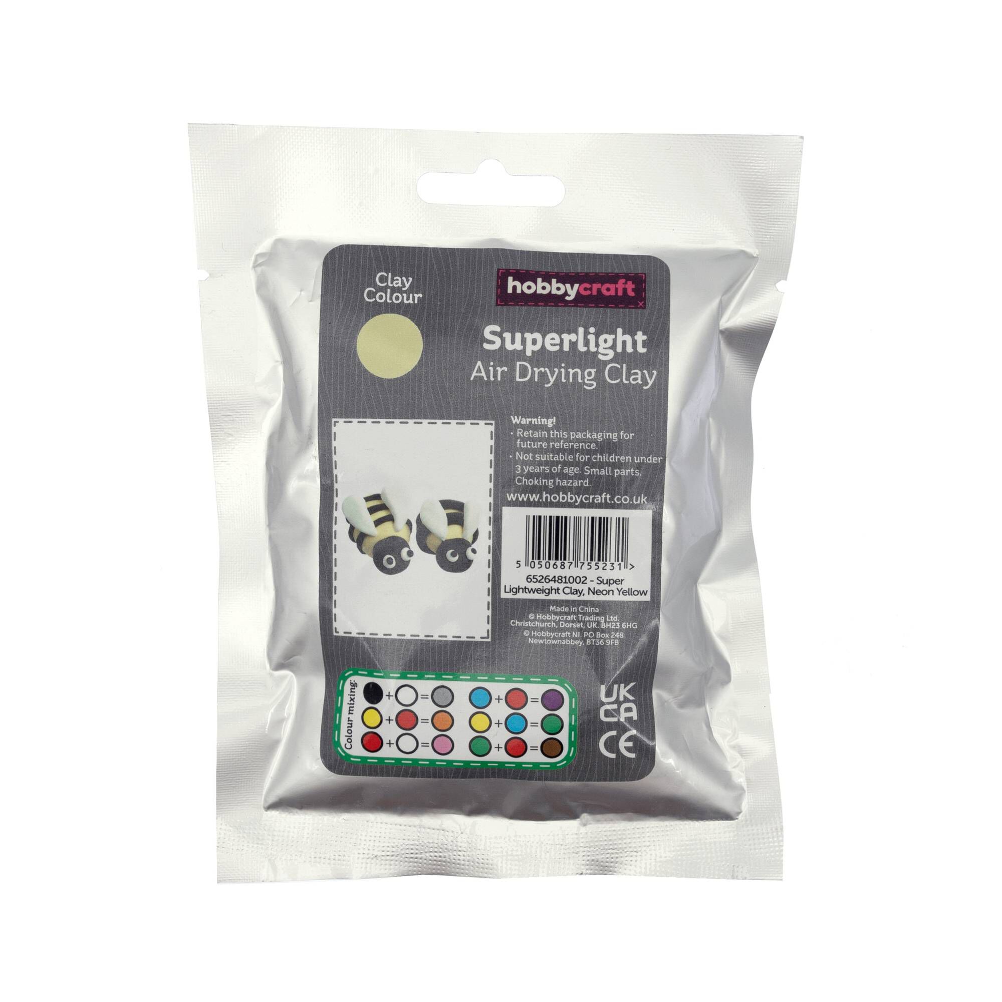 Neon Yellow Superlight Air Drying Clay 30g | Hobbycraft