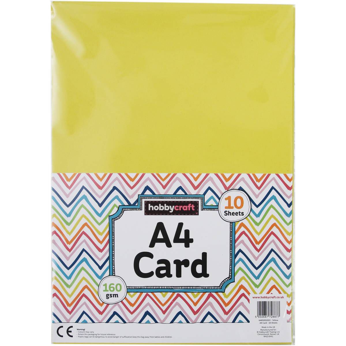 Yellow Card A4 10 Pack | Hobbycraft