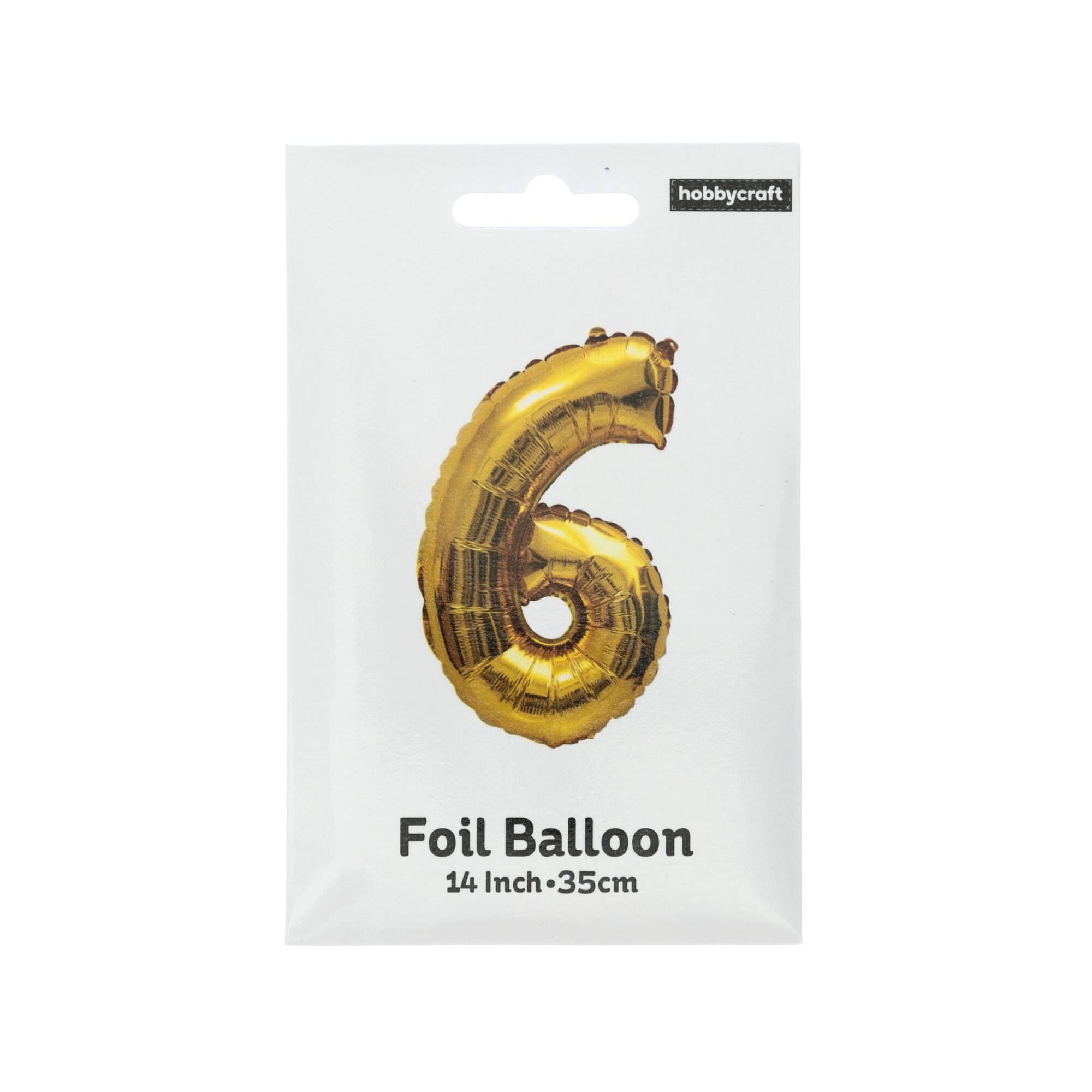 Gold Foil Number 6 Balloon | Hobbycraft