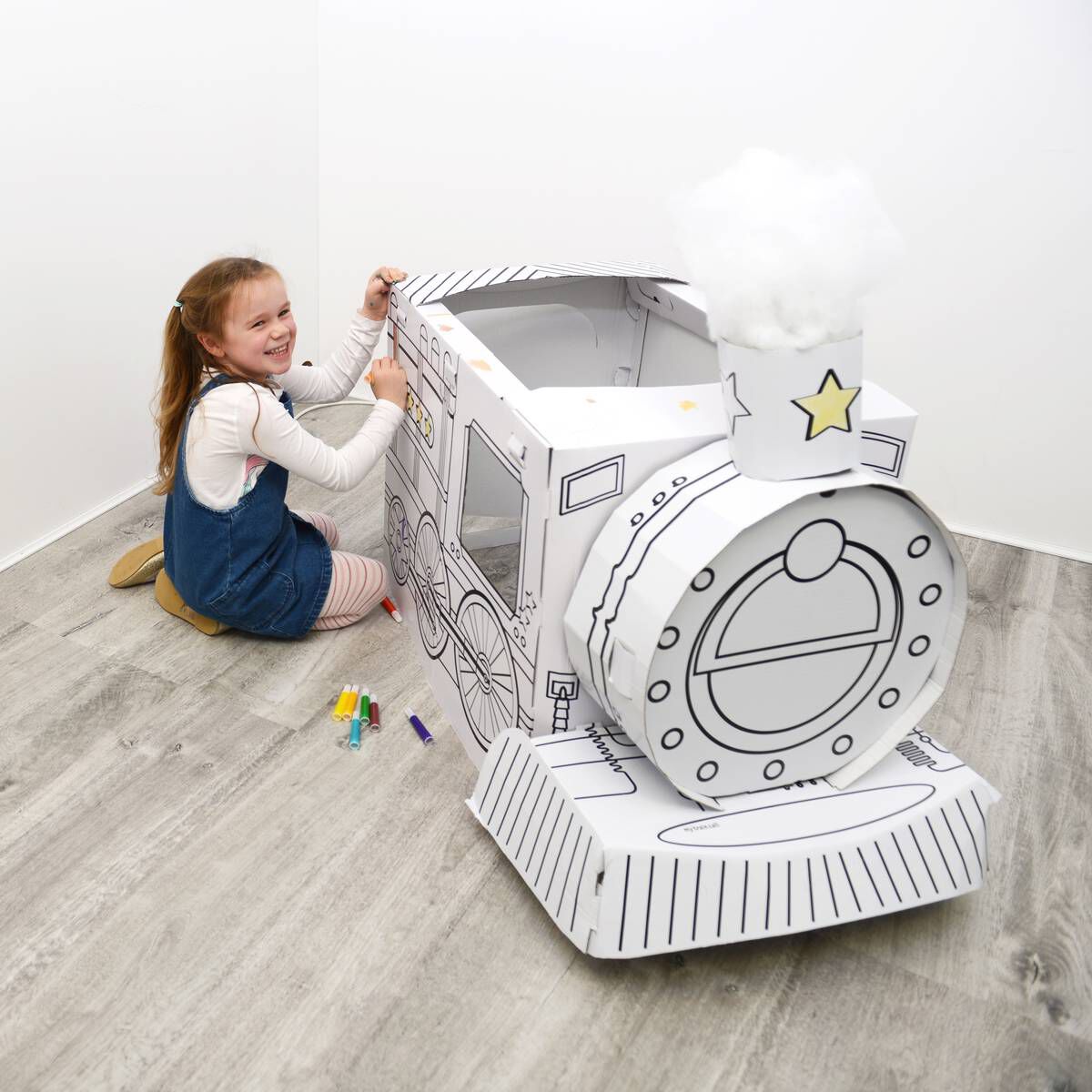 Colour-In Cardboard Train 102cm | Hobbycraft