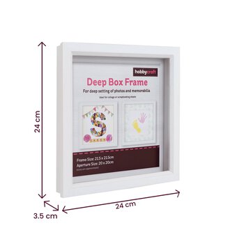 White Deep Box Frame 20cm x 20cm | Hobbycraft