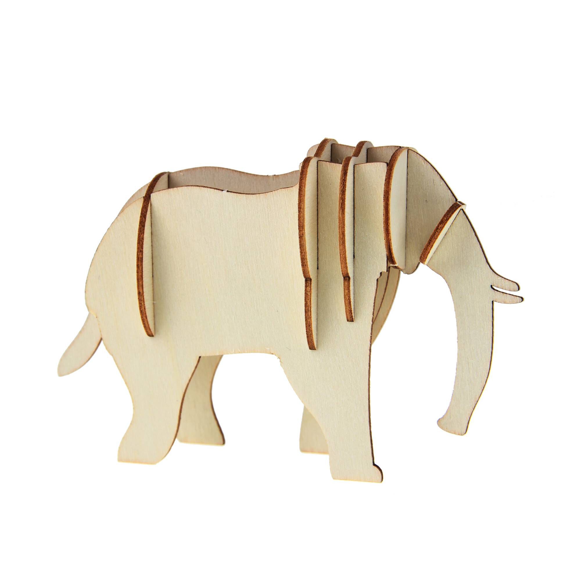 3D Wooden Elephant Puzzle | Hobbycraft