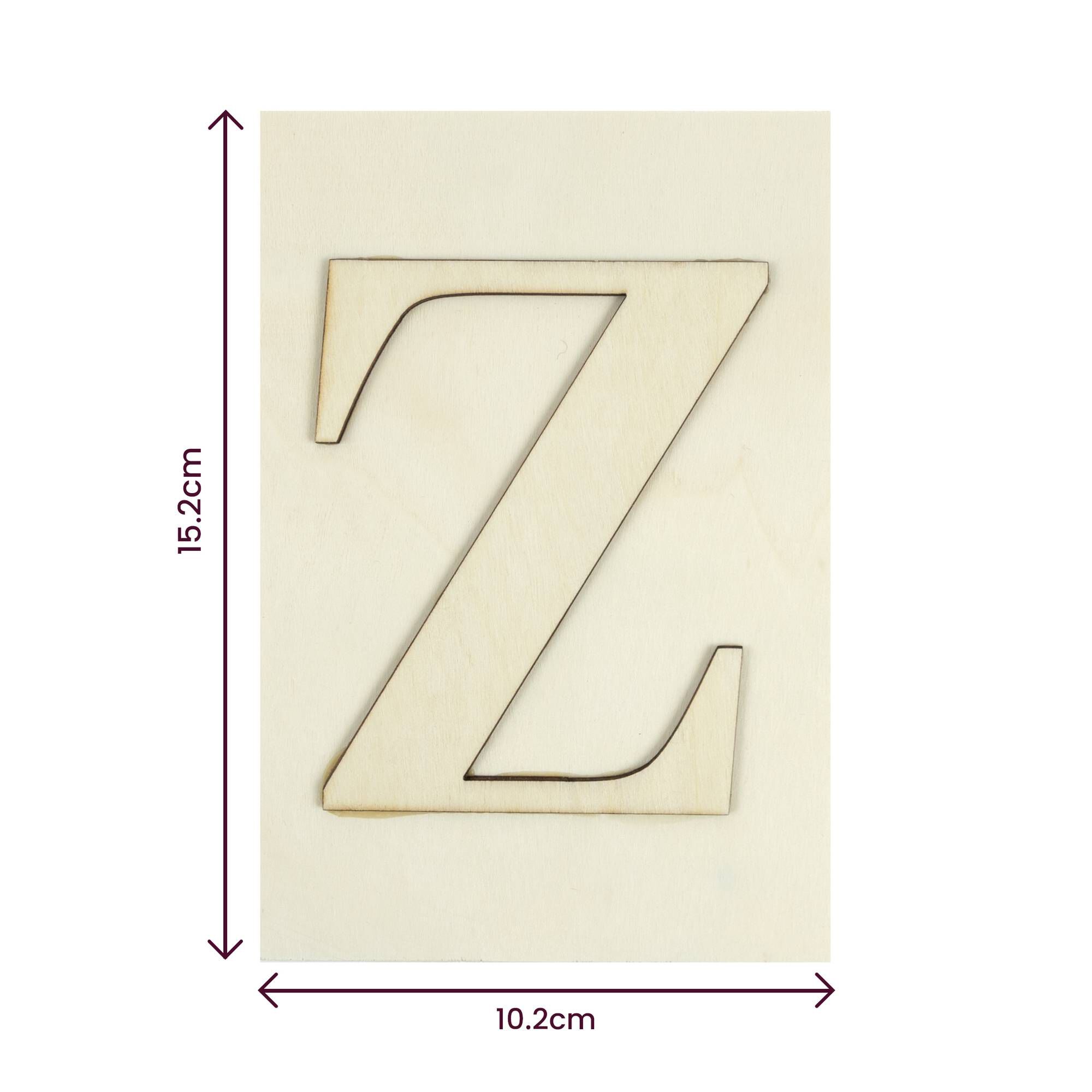 Wooden Letter Z Plaque 10cm x 15cm | Hobbycraft