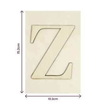 Wooden Letter Z Plaque 10cm x 15cm | Hobbycraft