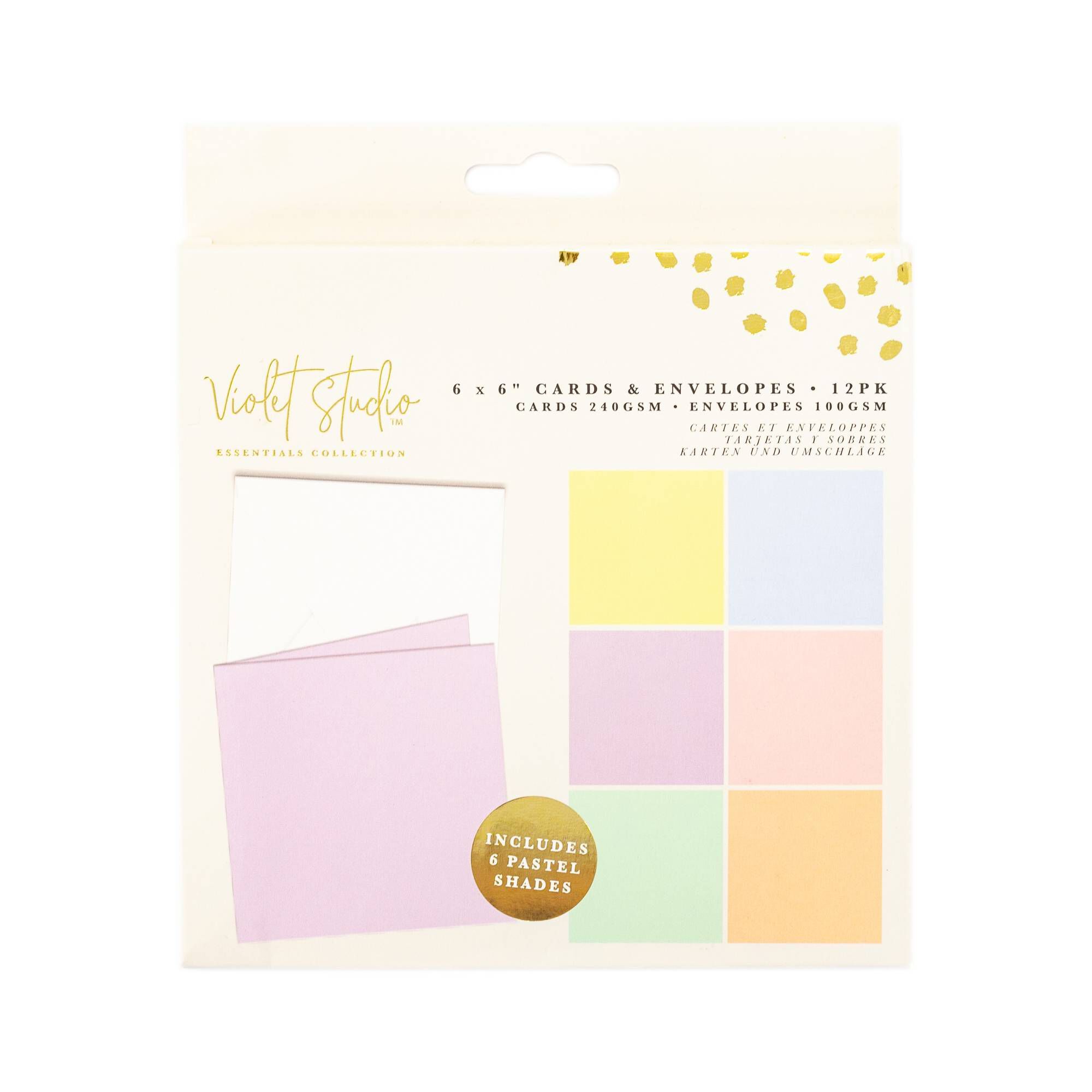 Violet Studio Pastel Card Blanks 6 x 6 Inches 12 Pack | Hobbycraft