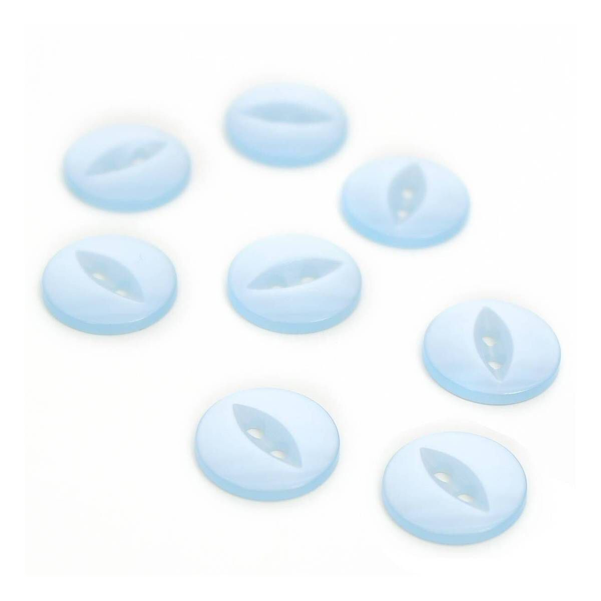 Hemline Baby Blue Basic Fish Eye Button 8 Pack | Hobbycraft