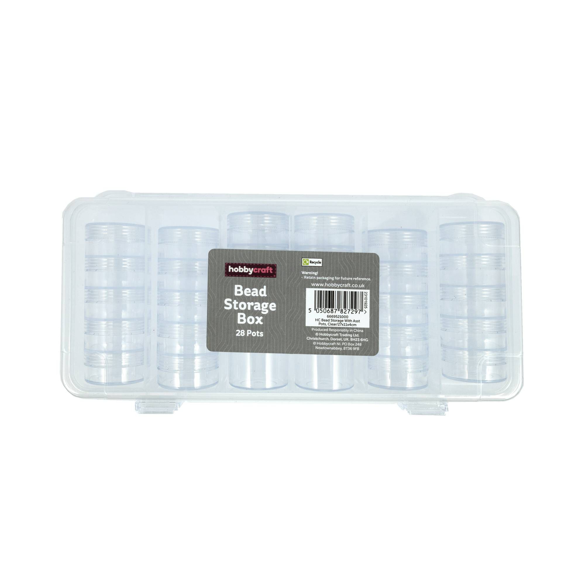 Clear Bead Storage Box 28 Pots | Hobbycraft
