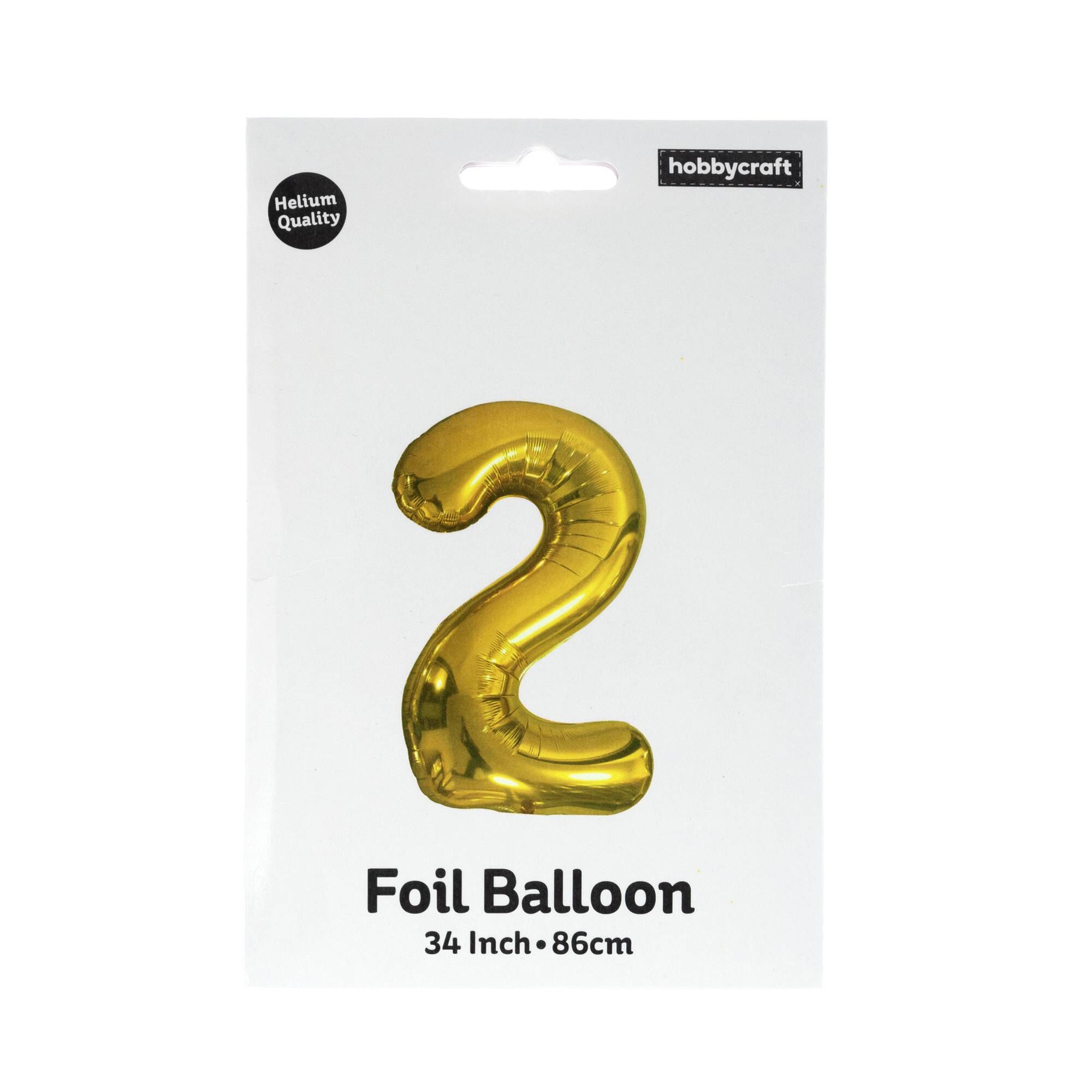 Extra Large Gold Foil Number 2 Balloon | Hobbycraft