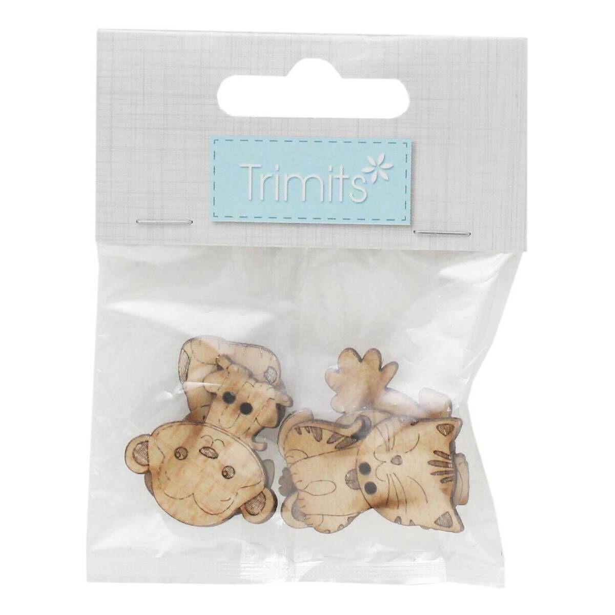 Trimits Wooden Animal Buttons 5 Pieces | Hobbycraft