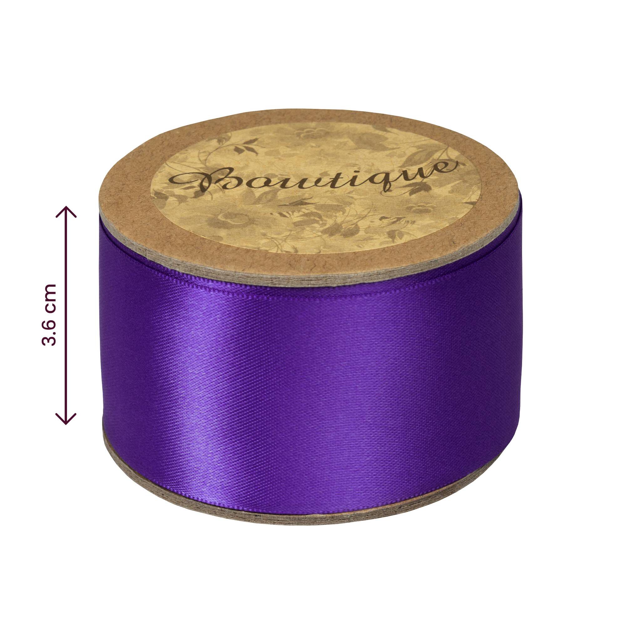 Purple Double-Faced Satin Ribbon 36mm x 5m | Hobbycraft