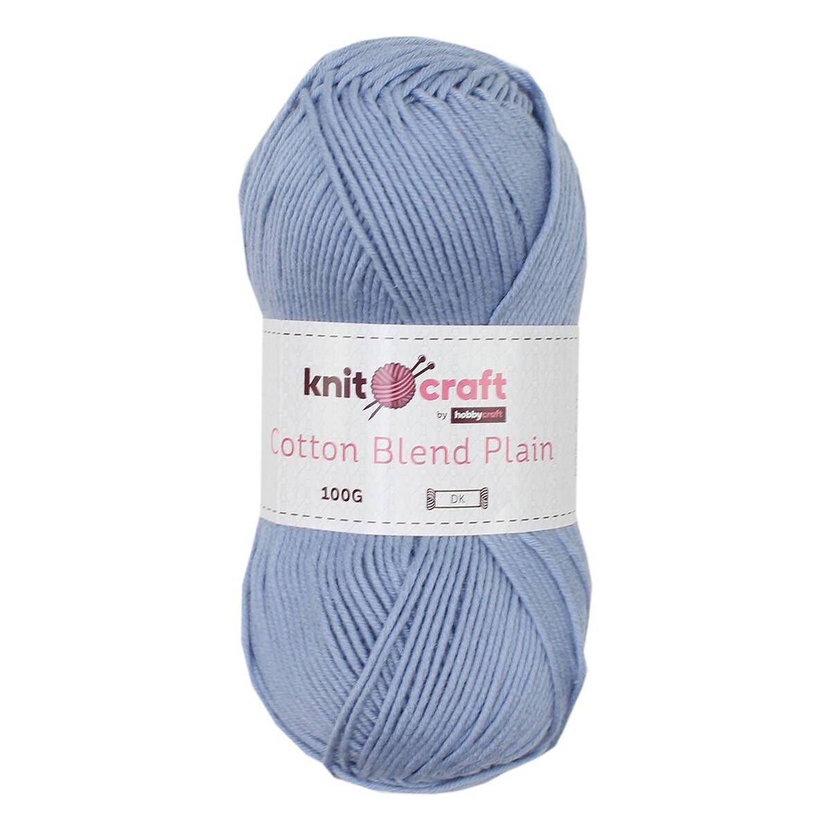 Knitcraft Light Blue Cotton Blend Plain DK Yarn 100g | Hobbycraft