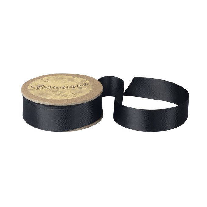 Black Double-Faced Satin Ribbon 18mm x 5m | Hobbycraft