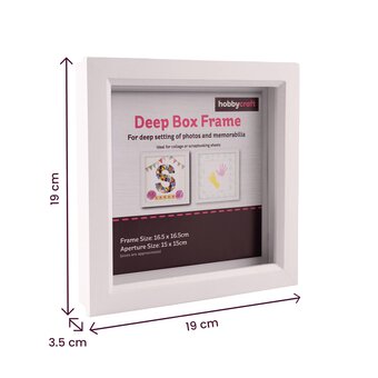 White Deep Box Frame 15cm x 15cm | Hobbycraft