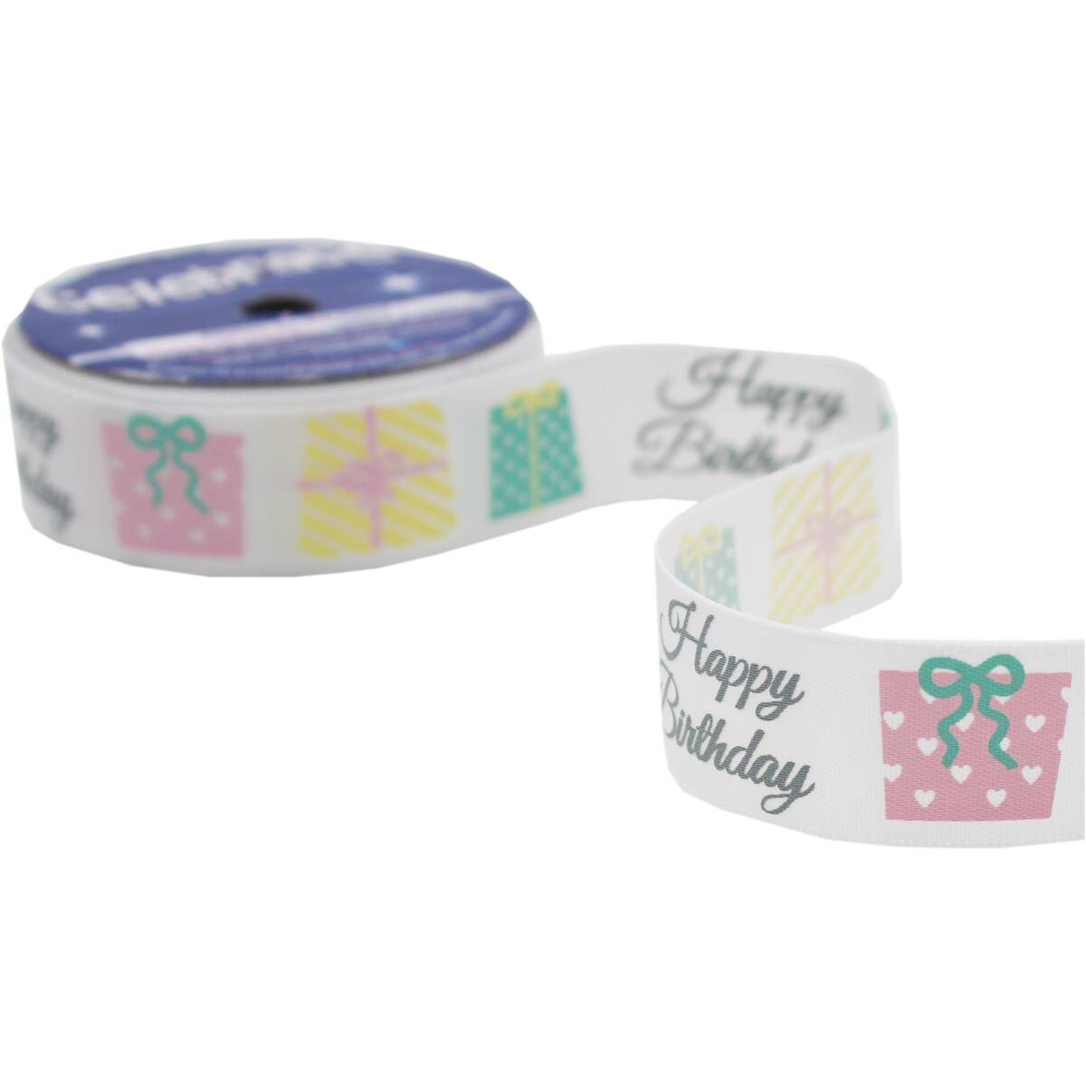 Pink Happy Birthday Satin Ribbon 19mm x 4m | Hobbycraft
