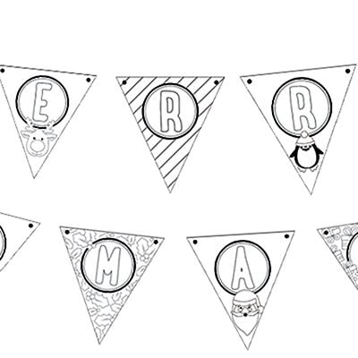 Christmas Bunting Free Colouring Download | Hobbycraft
