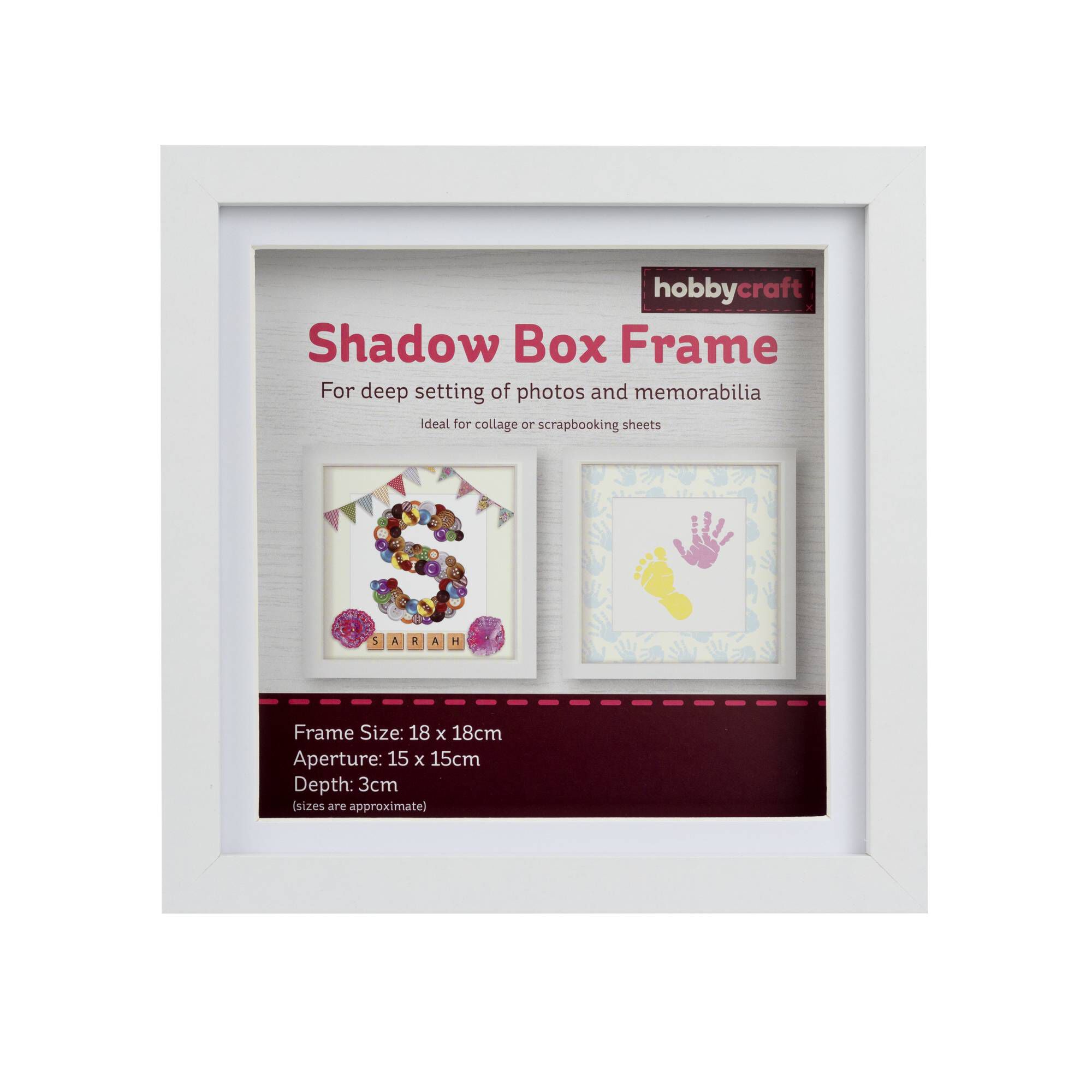 White Shadow Box Frame 18cm x 18cm | Hobbycraft